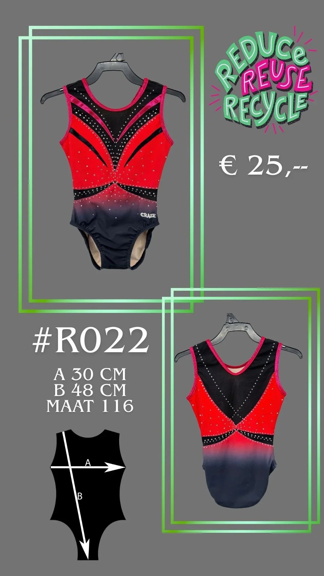 Second Chance leotard R022 Size 116 – CEK Gymnastics